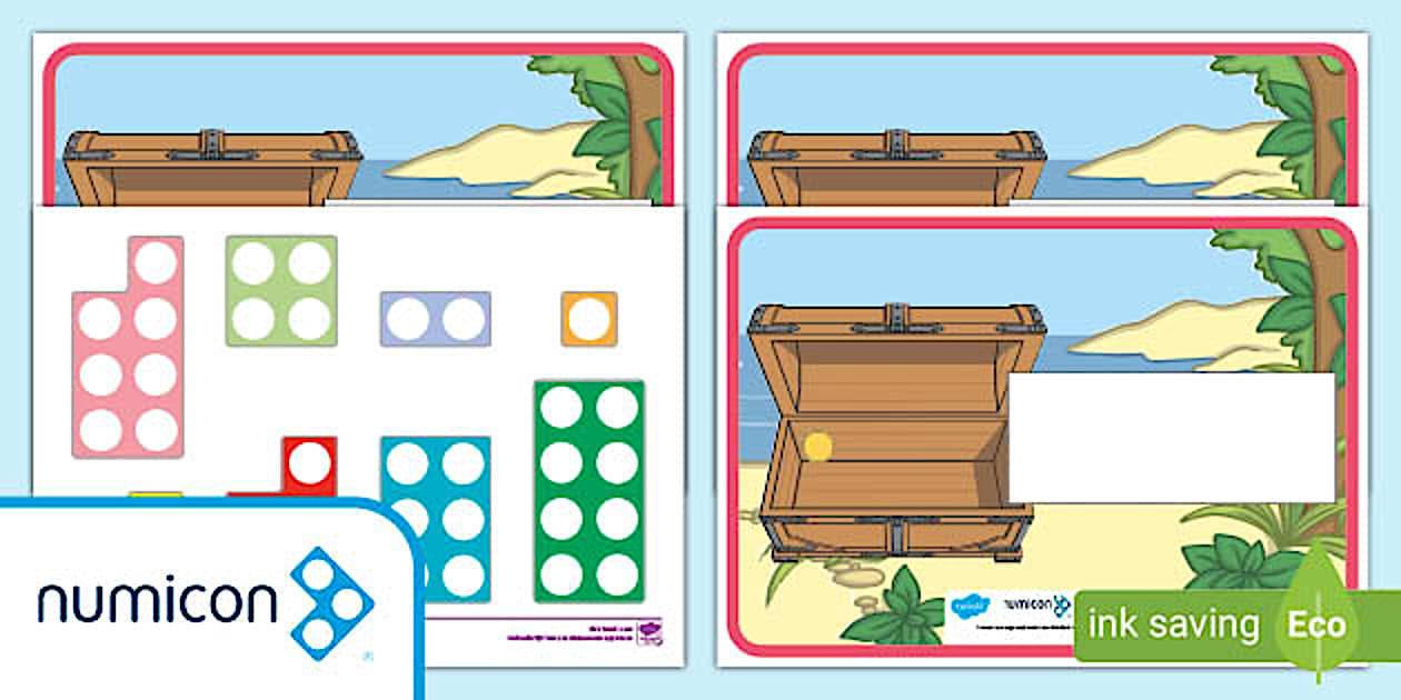 Pirate Treasure Numicon Shape Count and Match Activity